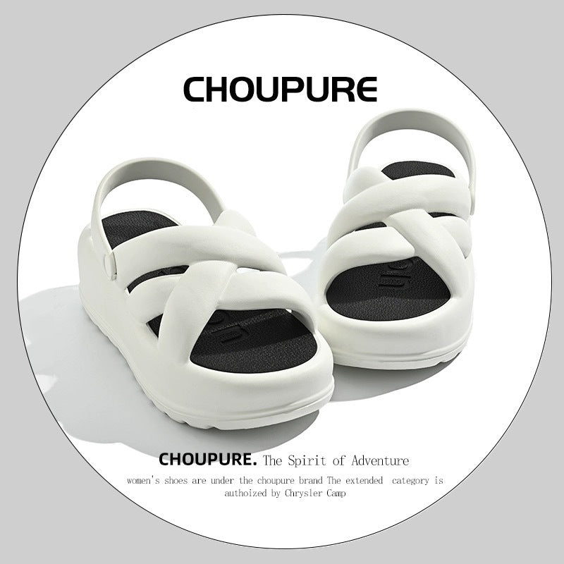 Velcro Cross Strap Platform Sandals – Omcne