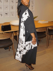 Mesh Newspaper Patchwork Loose Coat – Omcne