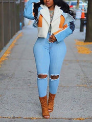 Lamb Denim Patchwork Coat – Omcne